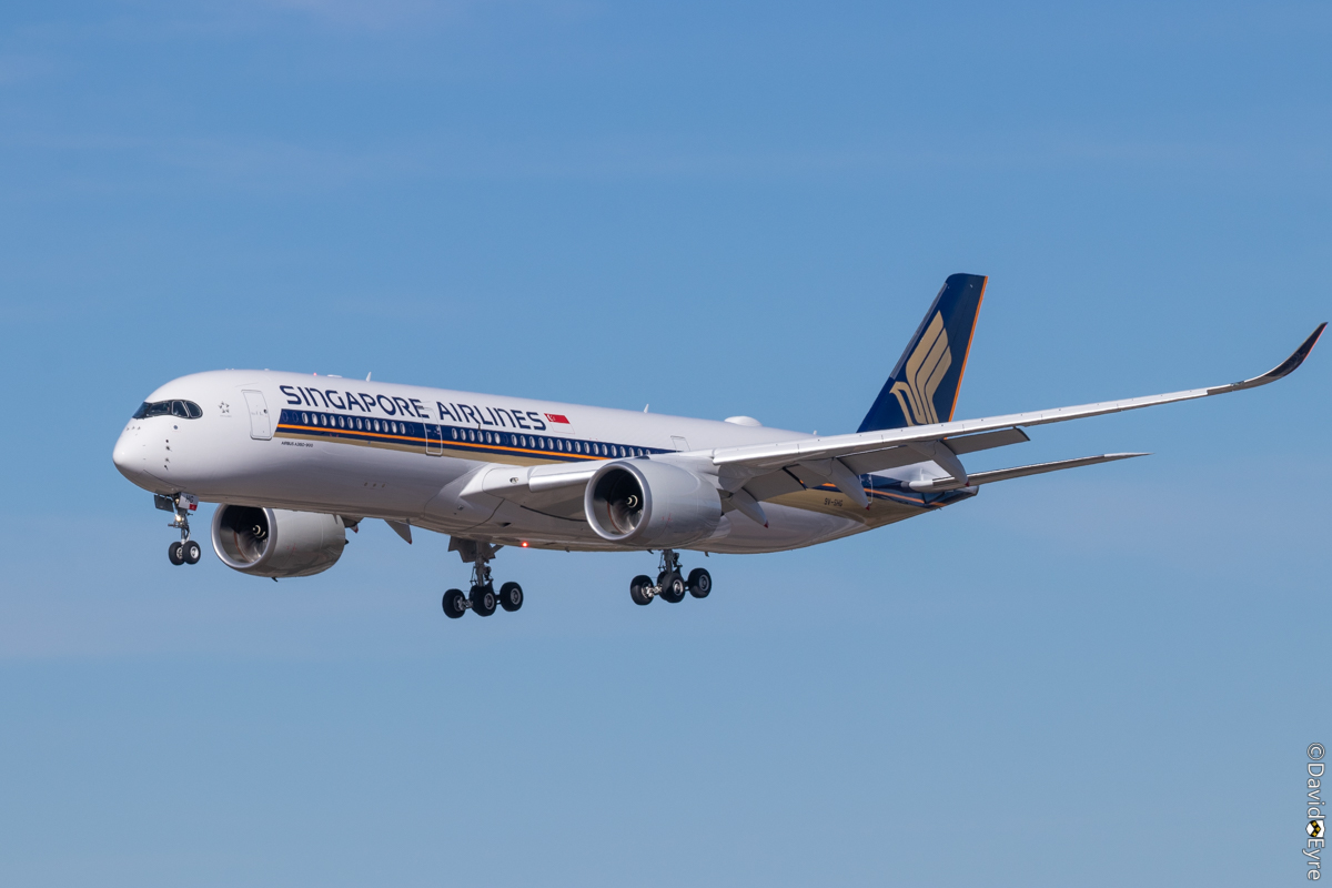9V-SHG Airbus A350-941 (MSN 309) of Singapore Airlines, at Perth ...