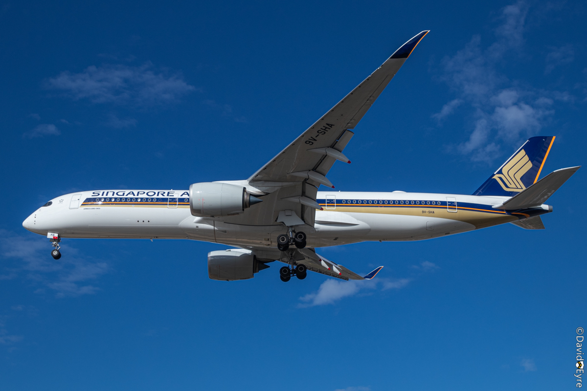9V-SHA Airbus A350-941 (MSN 254) of Singapore Airlines, at Perth ...