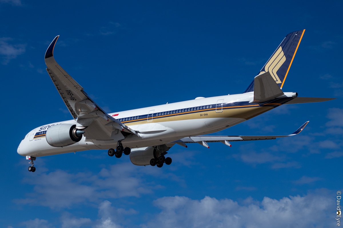 9V-SHA Airbus A350-941 (MSN 254) of Singapore Airlines, at Perth ...