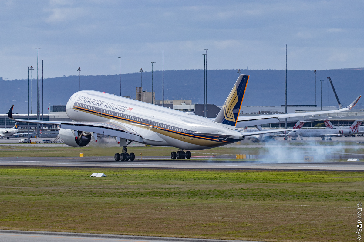 9V-SHH Airbus A350-941 (MSN 316) of Singapore Airlines, at Perth ...
