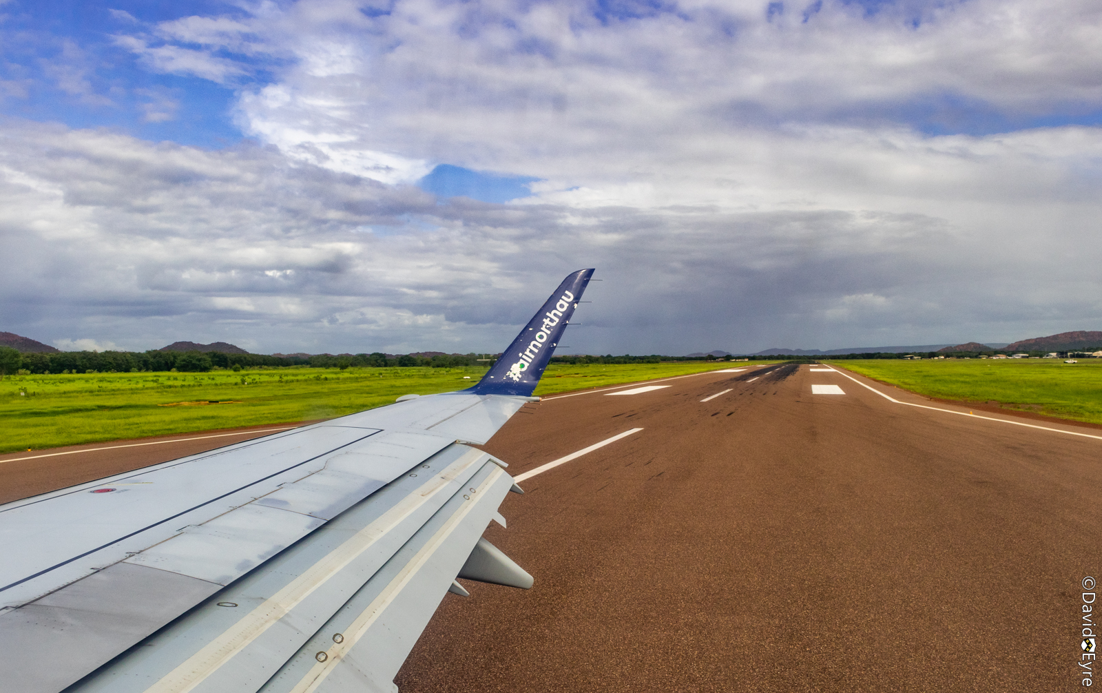Backtracking on runway 12 at Kununurra Airport, Western Australia, seen ...